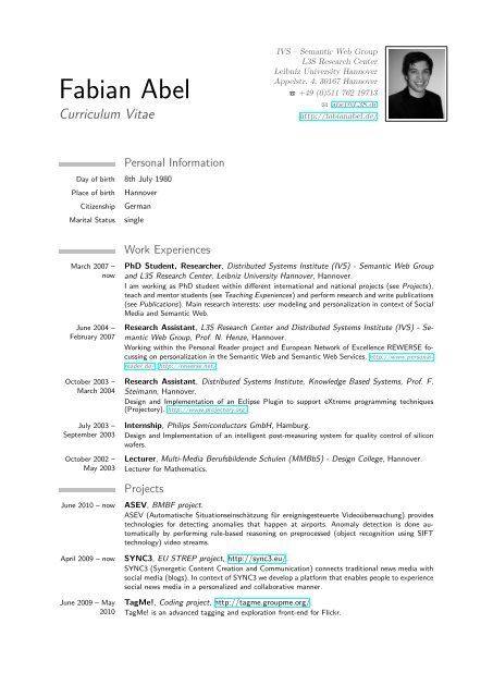Curriculum Vitae - Fabian Abel