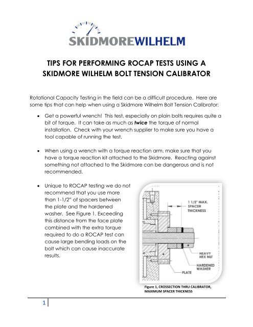 tips for performing rocap tests using a skidmore wilhelm bolt tension ...