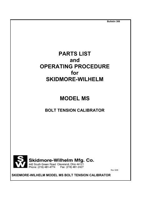 Model MS - Skidmore-Wilhelm