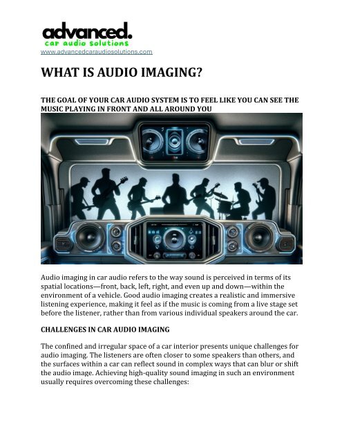 What is Audio Imaging