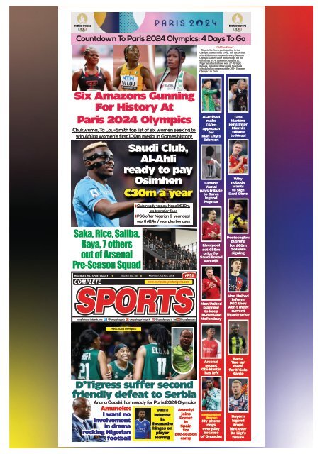 COMPLETE SPORTS - MONDAY, JULY 22, 2024