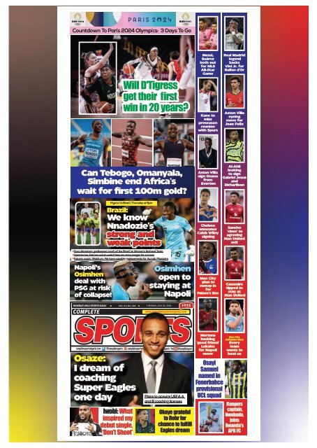 COMPLETE SPORTS - TUESDAY, JULY 23, 2024