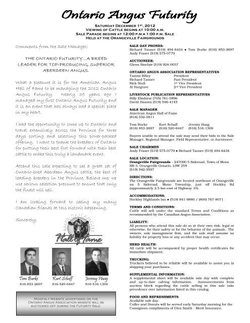 Tom Burke Kurt Schaff Jeremy Haag - Ontario Angus Association