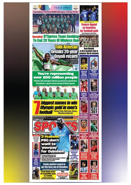 COMPLETE SPORTS - WEDNESDAY, JULY 24, 2024