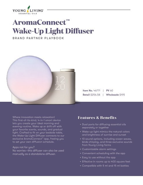 Wake-up Light Diffuser Playbook | Digital Library | Young Living