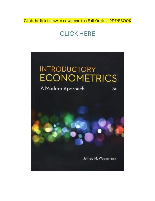 Introductory Econometrics A Modern Approach 7th Edition Pdf
