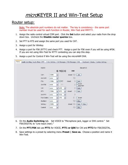 MK2 Win-Test Setup - microHAM