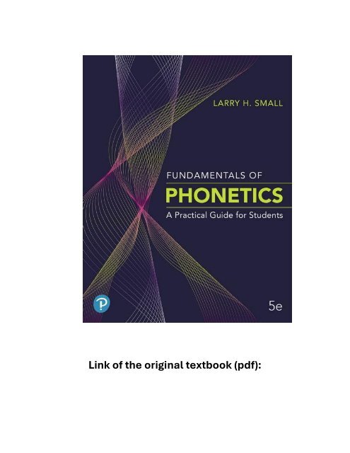 Fundamentals of Phonetics A Practical Guide for Students 5th Edition pdf