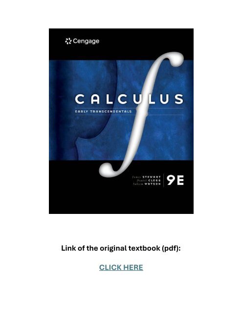 Single Variable Calculus 9th edition pdf