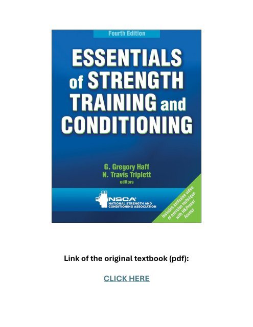 Essentials of Strength Training and Conditioning 4th Edition pdf