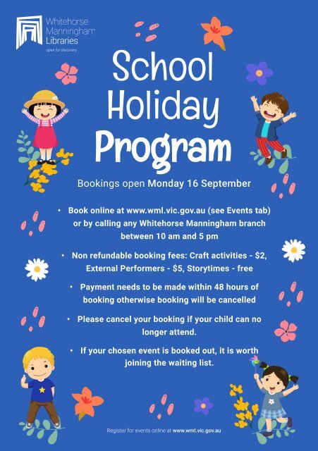 School Holiday Program Spring 2024