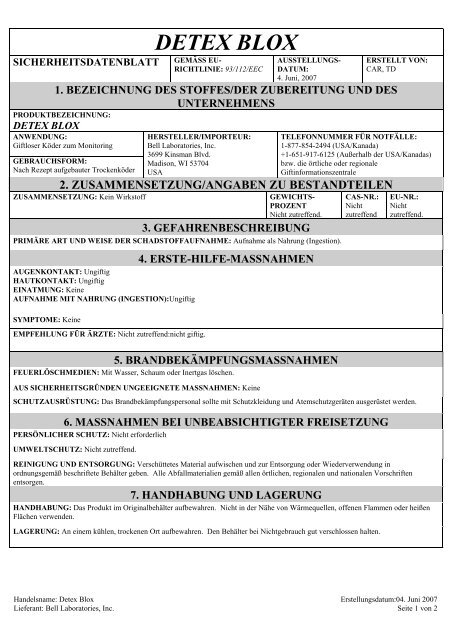 DETEX BLOX - Hygienicum