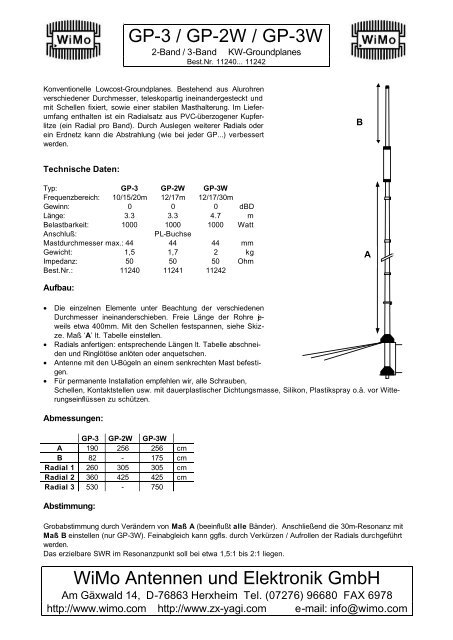 GP-3 / GP-2W / GP-3W WiMo Antennen und Elektronik GmbH