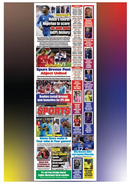 COMPLETE SPORTS - MONDAY, SEPT 30, 2024