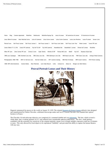 The history of Petzval Lenses - Photography Contrastique