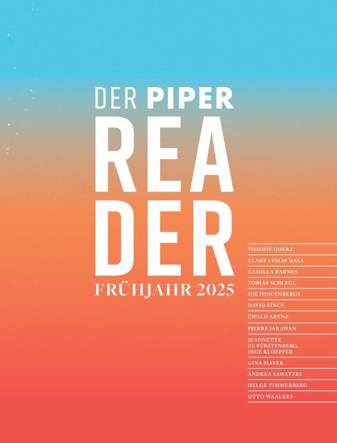 PIPER Reader Frühjahr 2025