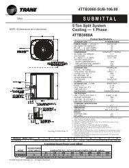 Trane Submittal 5 Ton Split System Cooling 1 Phase, with ...