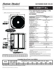 Trane Submittal 5 Ton Split System Cooling 1 Phase, with ...