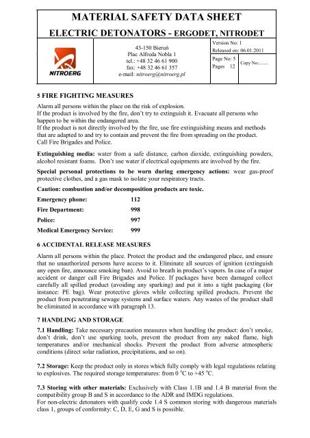 MATERIAL SAFETY DATA SHEE