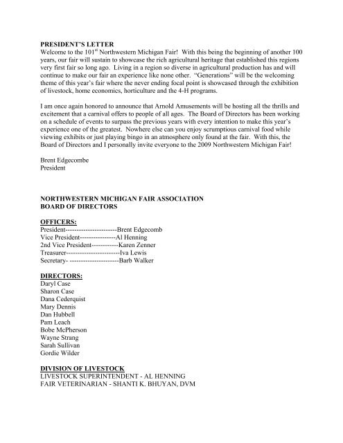 entry form - Northwestern Michigan Fair