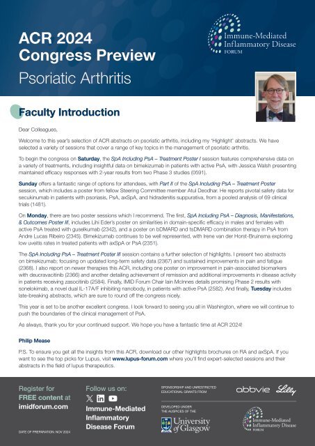 IMID ACR 2024 PsA Highlights