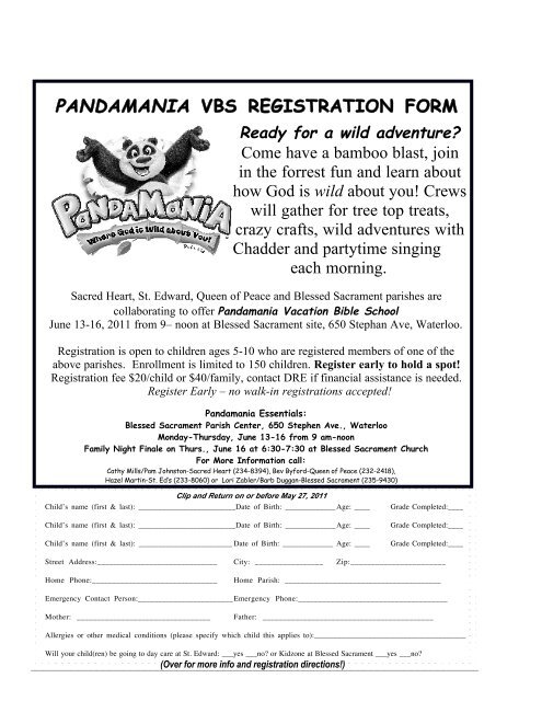 Registration Form Vbs 2025 VBS Downloadable Registration Form Bethel