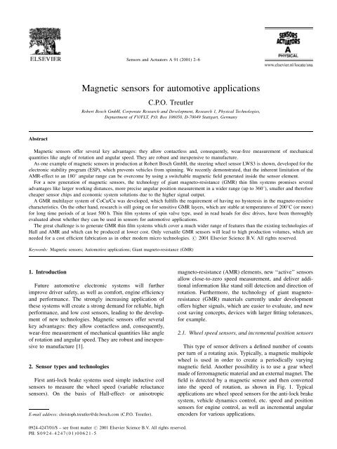 Magnetic sensors for automotive applications - Wiki