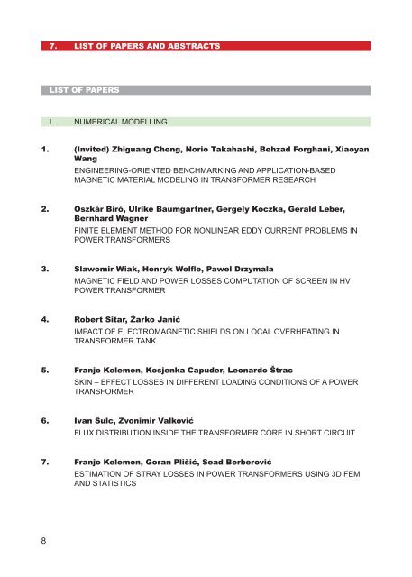 7. LIST OF PAPERS AND ABSTRACTS LIST OF PAPERS ... - hro cigre