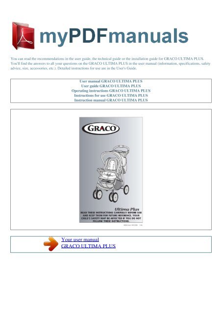 User manual GRACO ULTIMA PLUS - 1