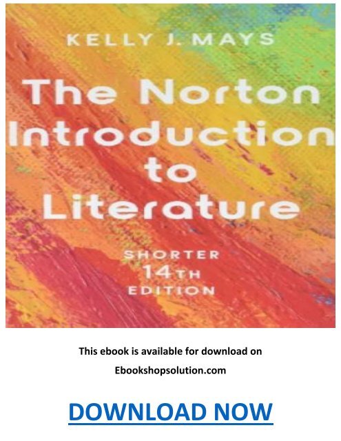 The Norton Introduction to Literature 14th Edition PDF