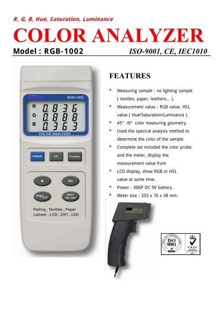 COLOR ANALYZER - Mrclab.com