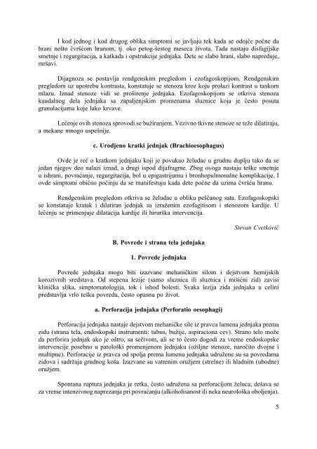 Oboljenja jednjaka A. Ur