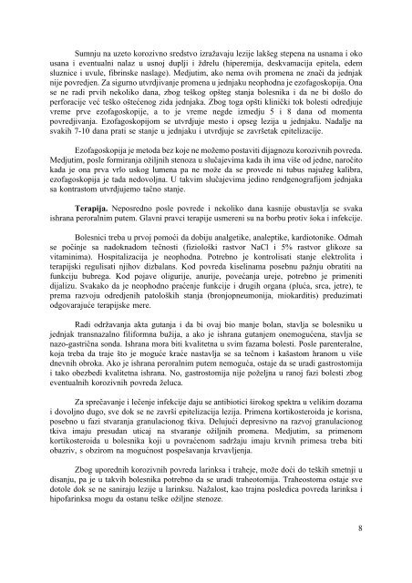 Sumnju na uzeto korozivno