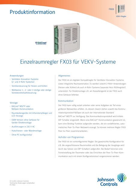 [PDF] Produktinformation Facility Explorer - Johnson Controls
