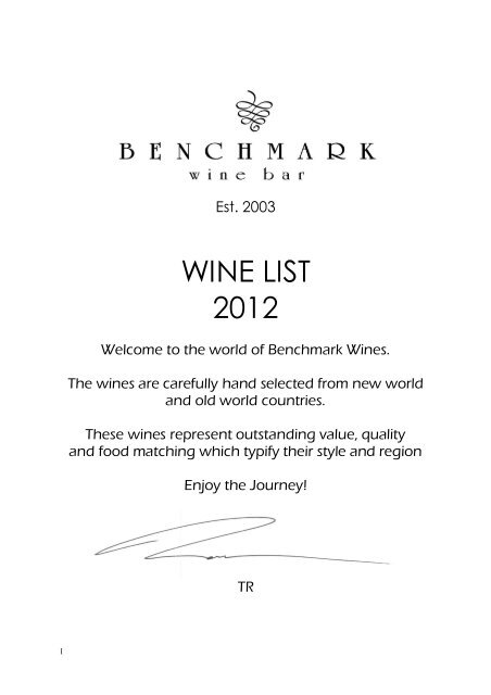 Benchmark Wines