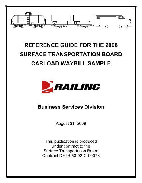 reference guide for the 2008 surface - Surface Transportation Board