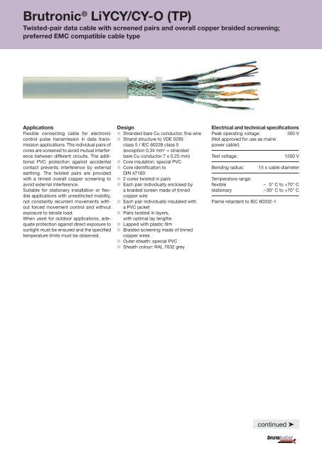 Brutronic® LiYCY/CY-O (TP) - brunskabel