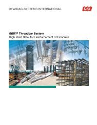 Dywidag bonded post-tensioning systems using strands - dsi