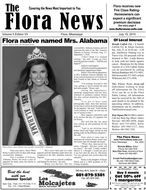 Flora native named Mrs. Alabama - Flora, Mississippi