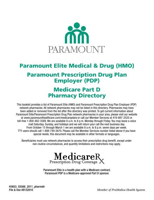 Retail Pharmacies - Paramount Health Care