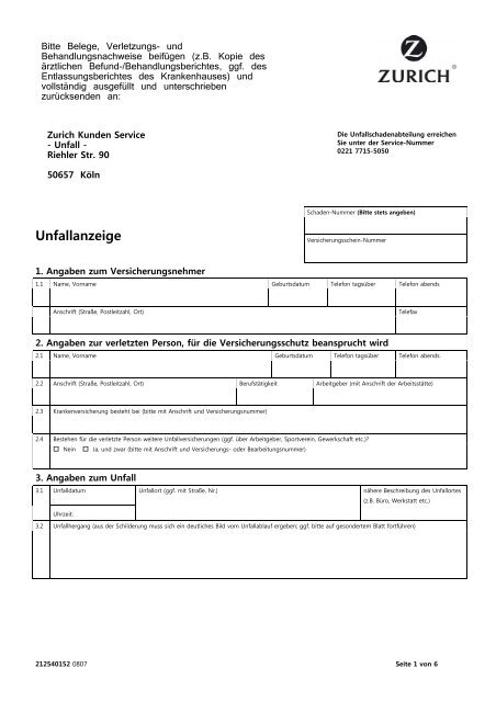 Unfallanzeige