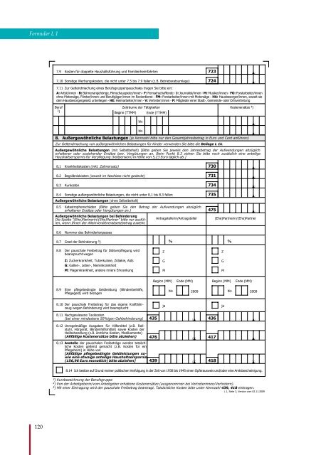 Formular L 1 120 7.9 Kost