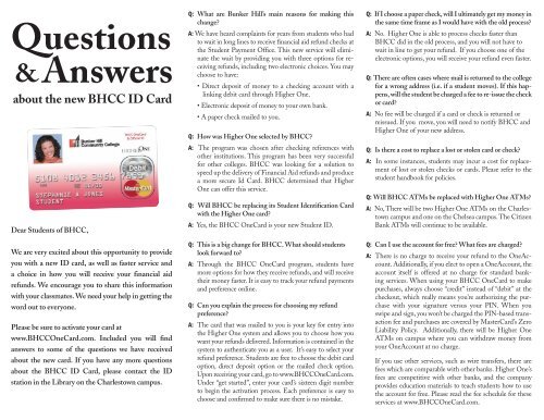 about the new BHCC ID Card - Bunker Hill Community College