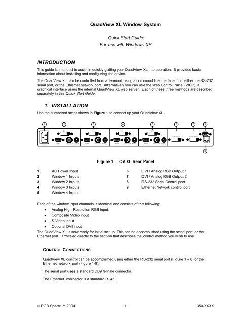 QuadView XL Window System - RGB Spectrum