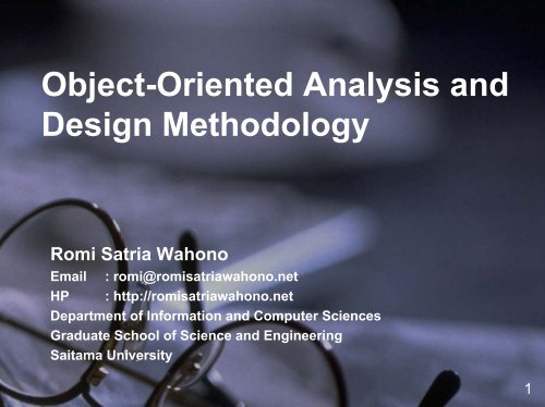 Object Oriented Analysis And Design Methodology Romi Satria
