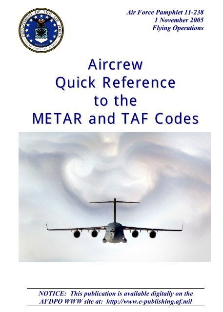 Aircrew Quick Reference to the METAR and TAF Codes