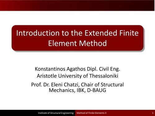 Introduction to the Extended Finite Element Method
