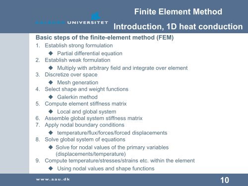 Basic Steps Of The Finite