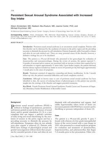 Persistent Genital Arousal Disorder - (Genital) Arousal Syndrome