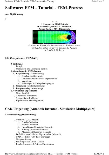 Software: FEM - Tutorial - FEM-Prozess